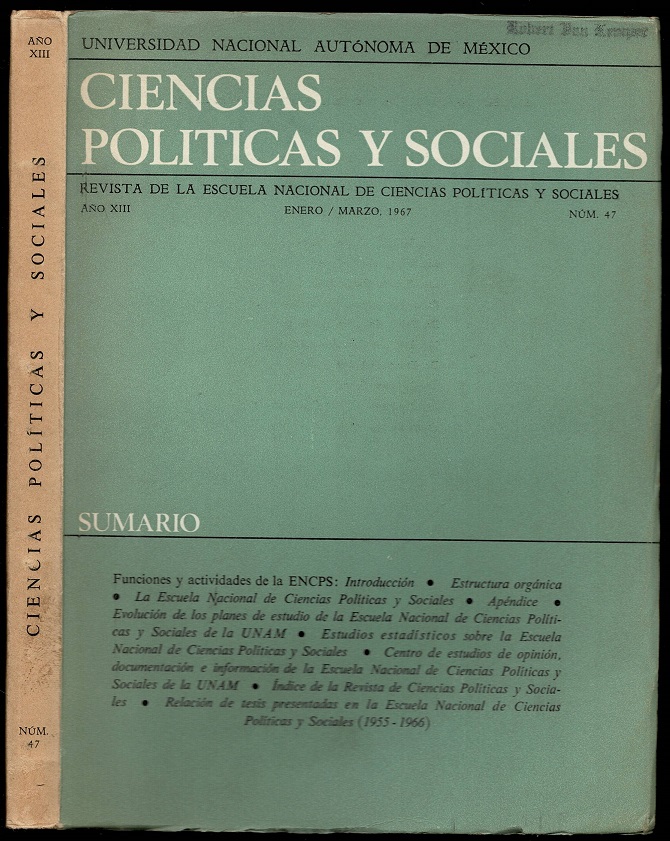 Revista de la Escuela Nacional de Ciencias Politicas y Sociales Ano ...