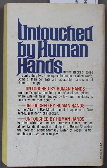 UNTOUCHED BY HUMAN HANDS.- 13 Short Stories. ( The Monsters; Cost of ...