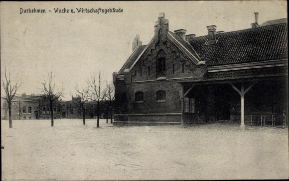 Ansichtskarte / Postkarte Osjorsk Darkehmen Ostpreußen, Kaserne, Wache ...