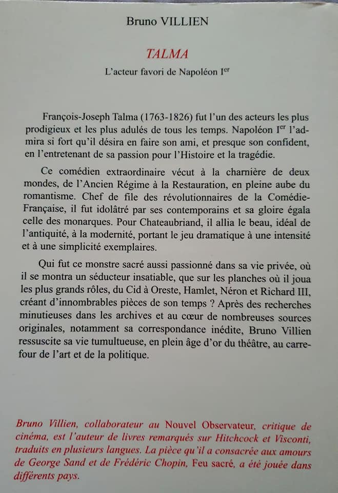 TALMA L Acteur Favori de NAPOLEON Theatre by Bruno Villien: Bon ...