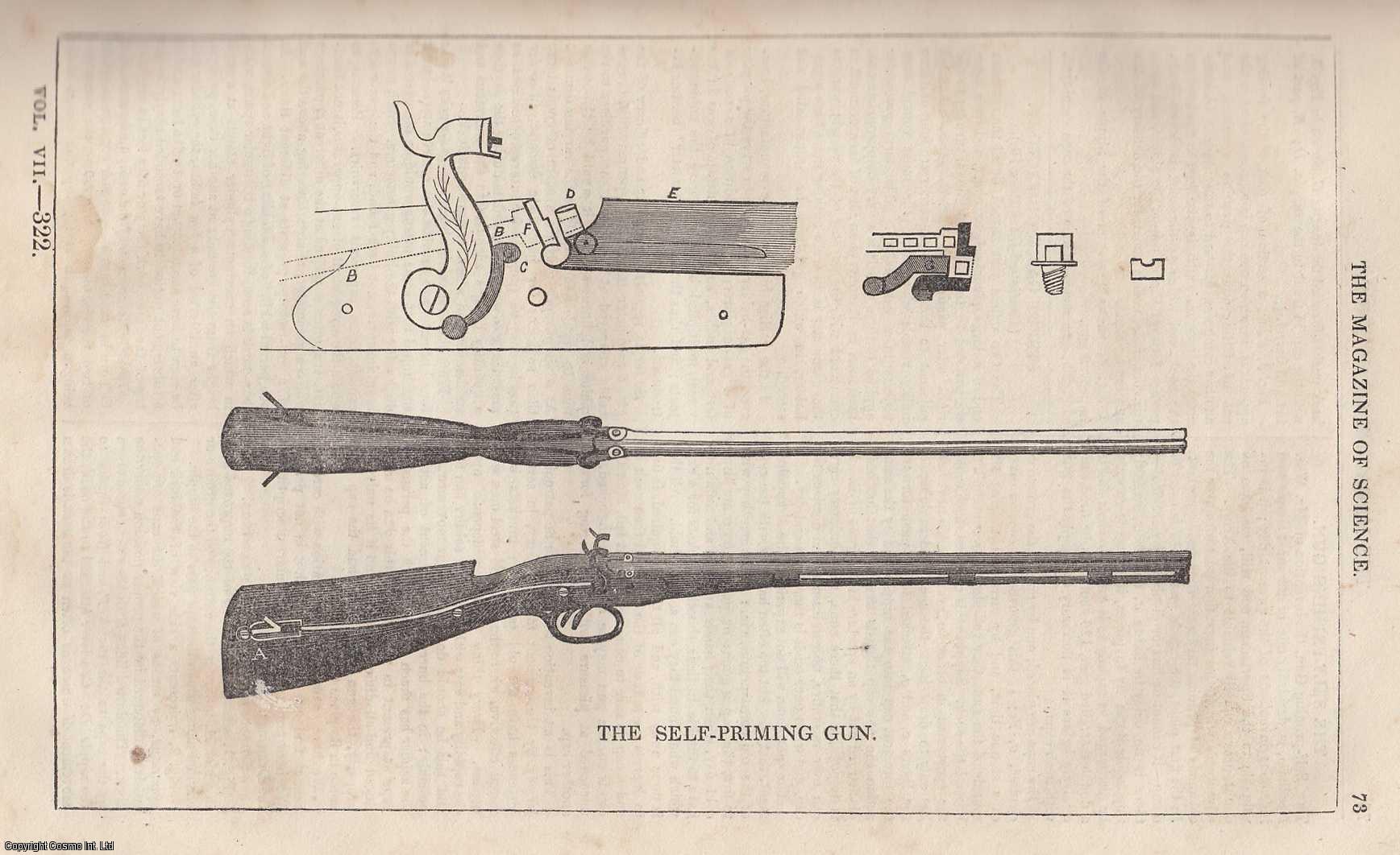 1846, The Self Priming Gun. A full page engraving featured in a ...