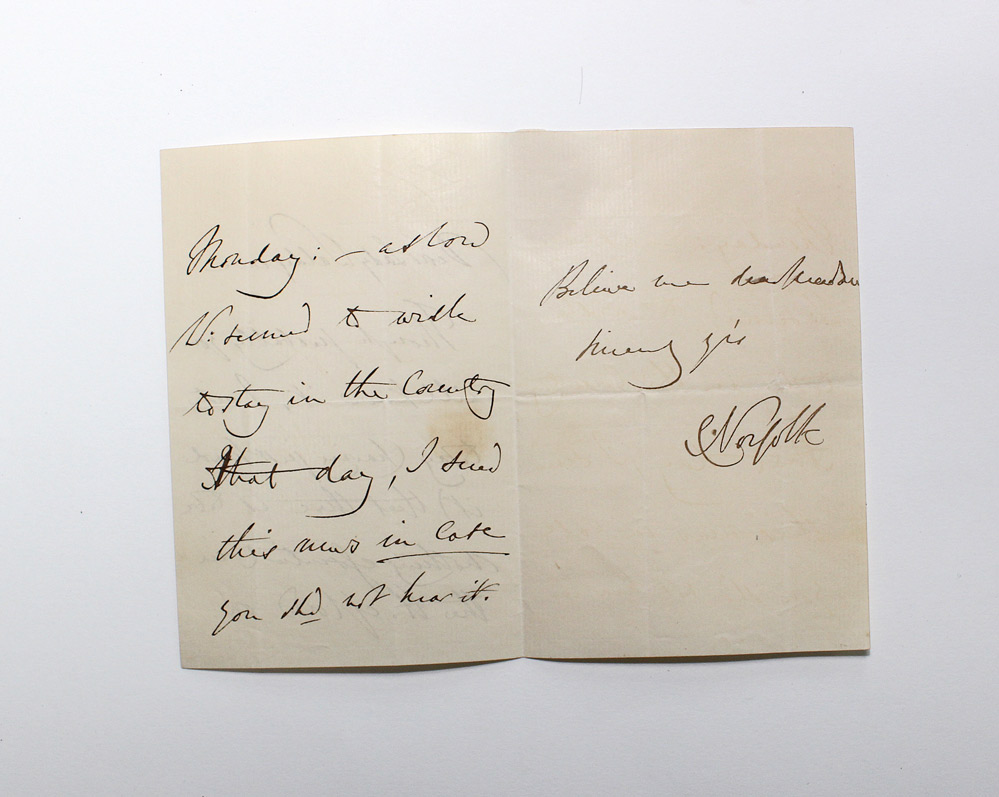 Original Letter Written and Signed by Henry Fitzalan-Howard, 15th Duke ...
