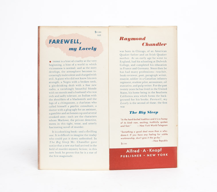 Farewell, My Lovely by Chandler, Raymond: Fine (1940) First edition ...