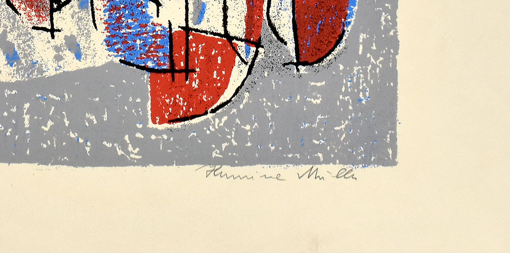 Segelschiffe. 1958. [Signierte Original-Farblithografie / signed ...