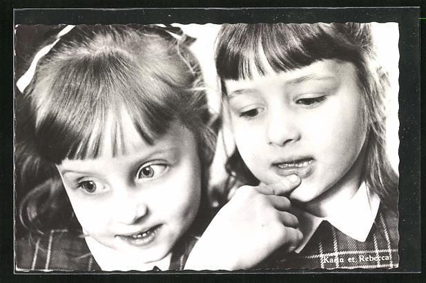 Ansichtskarte Schauspielerinnen Karin und Rebecca: Manuscript / Paper ...