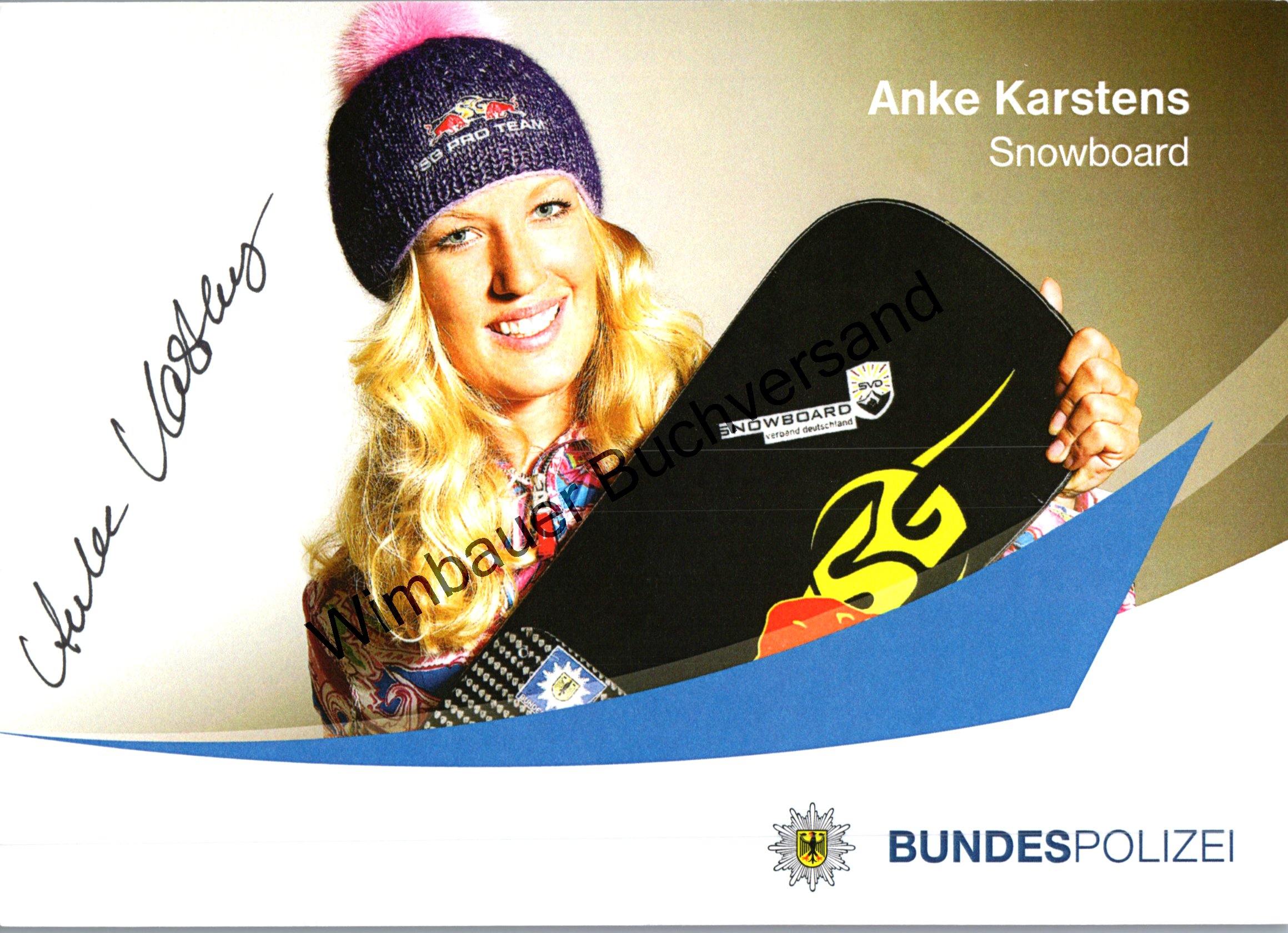 Original Autogramm Anke Karstens Snowboard /// Autograph signiert signed signee von Karstens ...