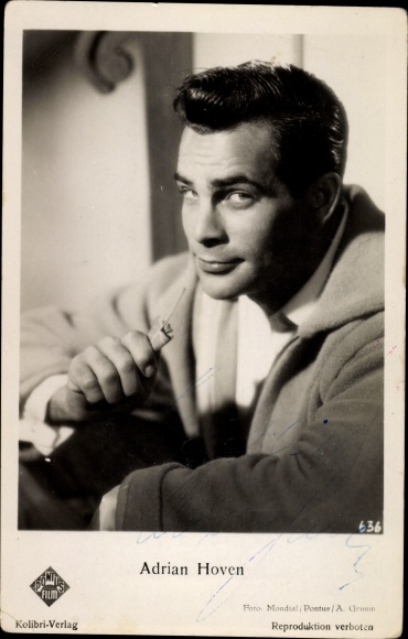 Ansichtskarte / Postkarte Schauspieler Adrian Hoven, Autogramm: Signed ...