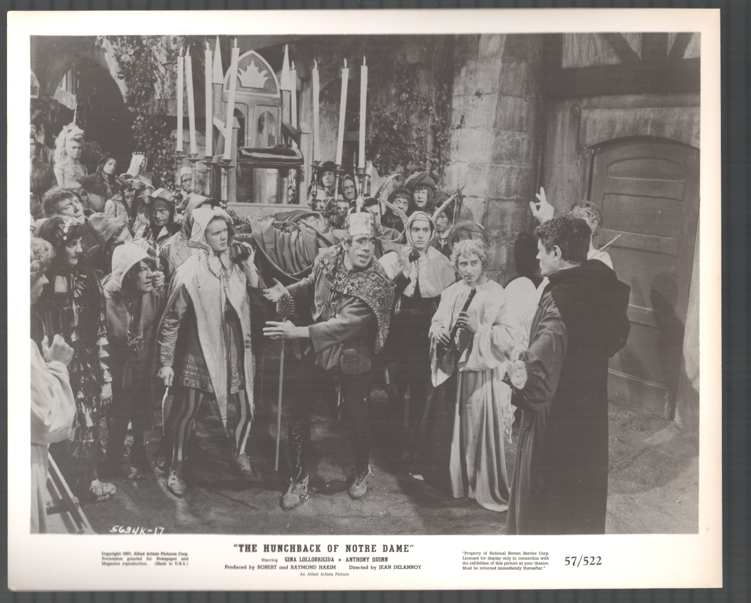 Hunchback of Notre Dame 8x10 Movie Still Horror Anthony Quinn MOVIES ...