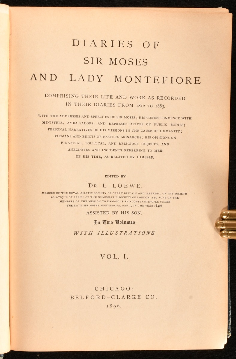 Diaries of Sir Moses and Lady Montefiore by Louis Leowe: Good Cloth ...