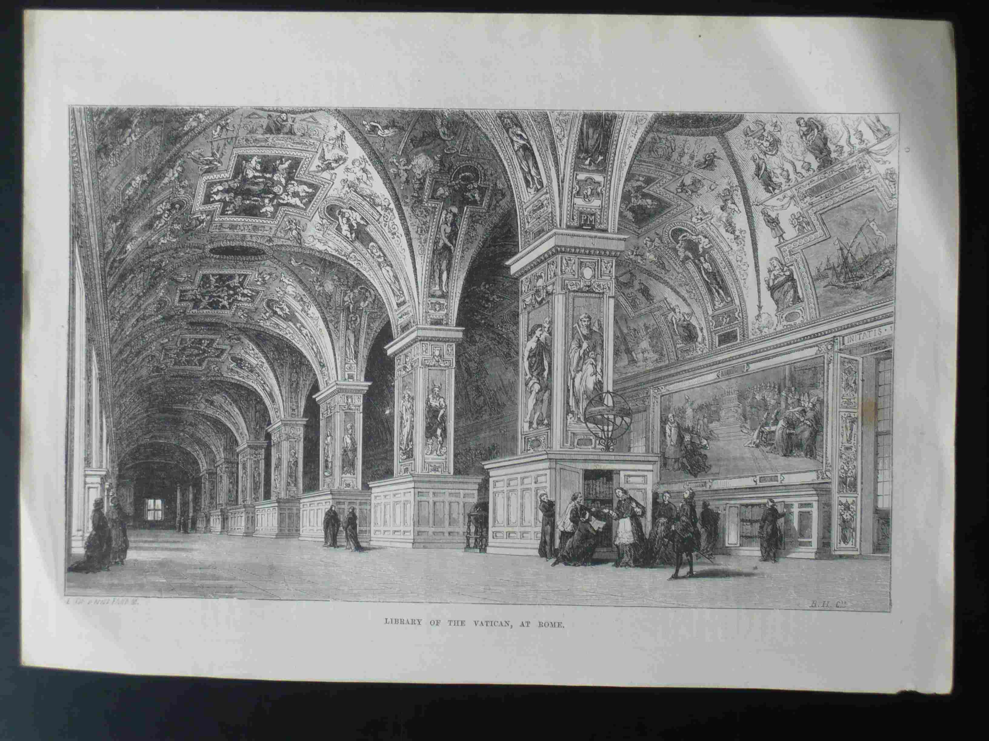 Library of the Vatican, At Rome. Antique Print: (1870) Kunst / Grafik ...