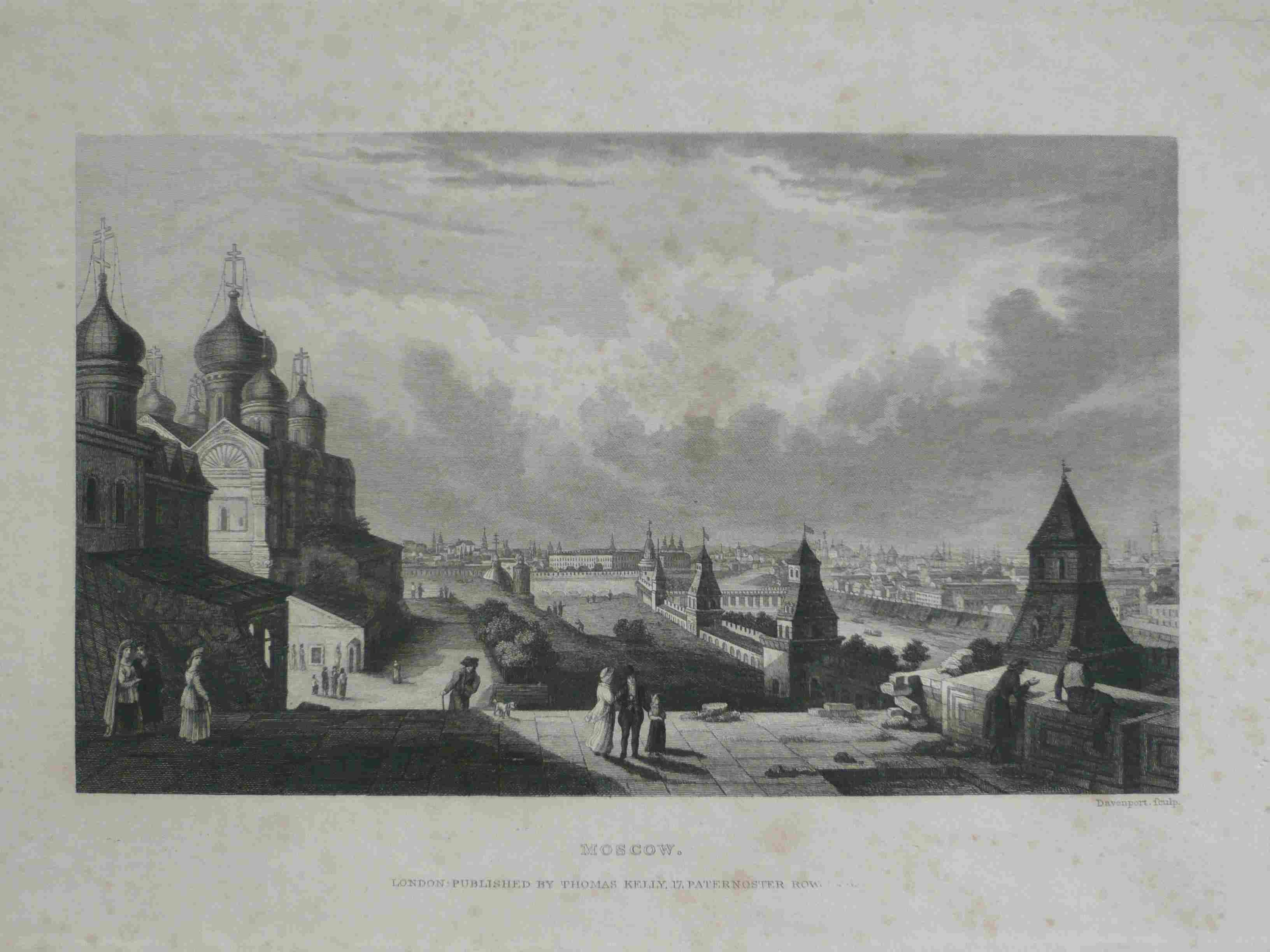 Moscow. Original Steel engraved Print. Antique Engraving von Davenport ...