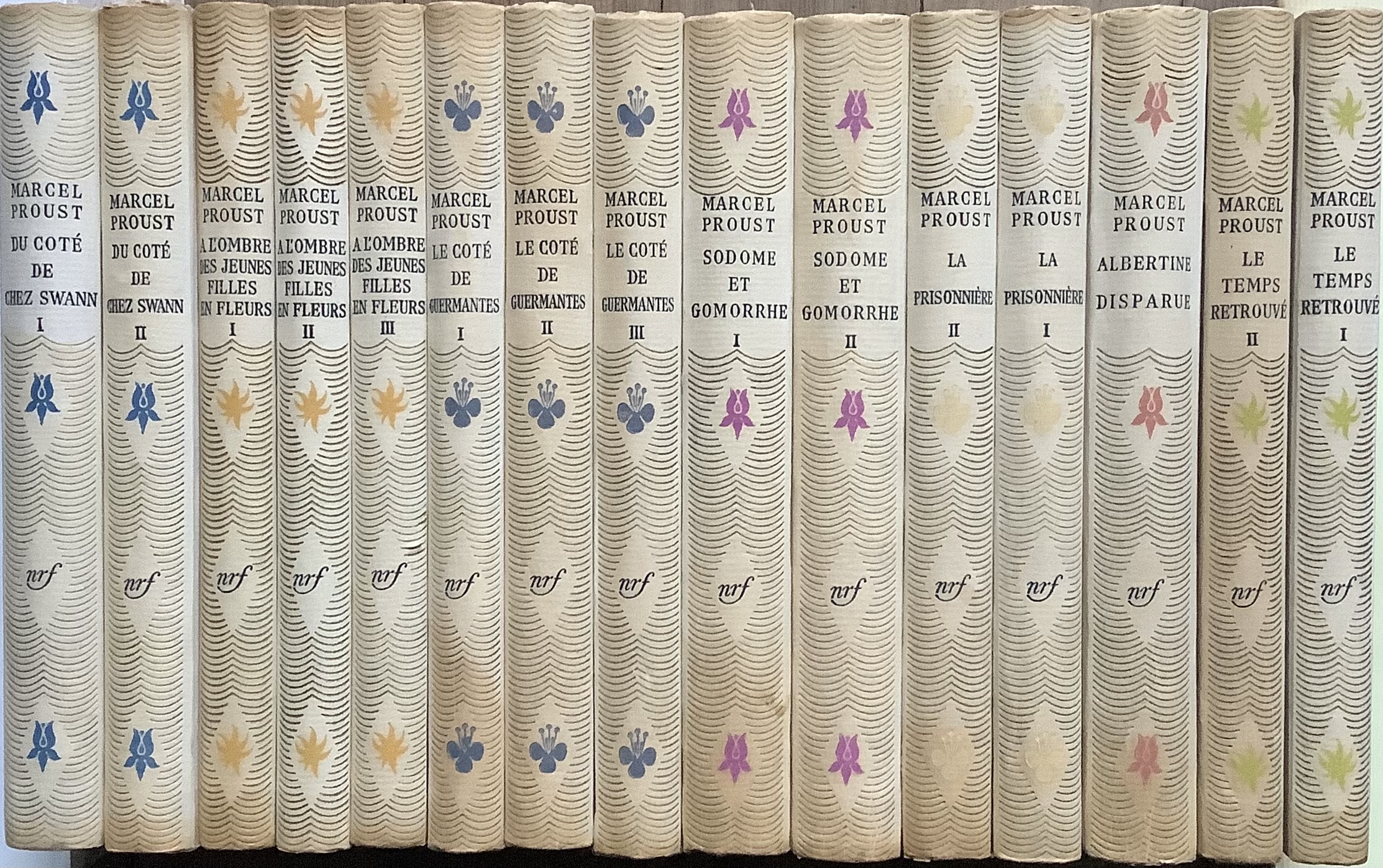 A la recherche du temps perdu, 15 volumes (complet). Cartonnage NRF ...