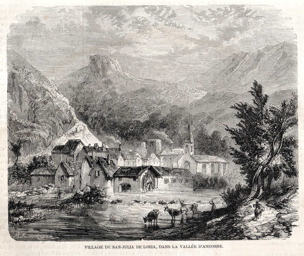 Village de San-Julia de Loria, dans la Vallée d Andorre. Blick auf das ...