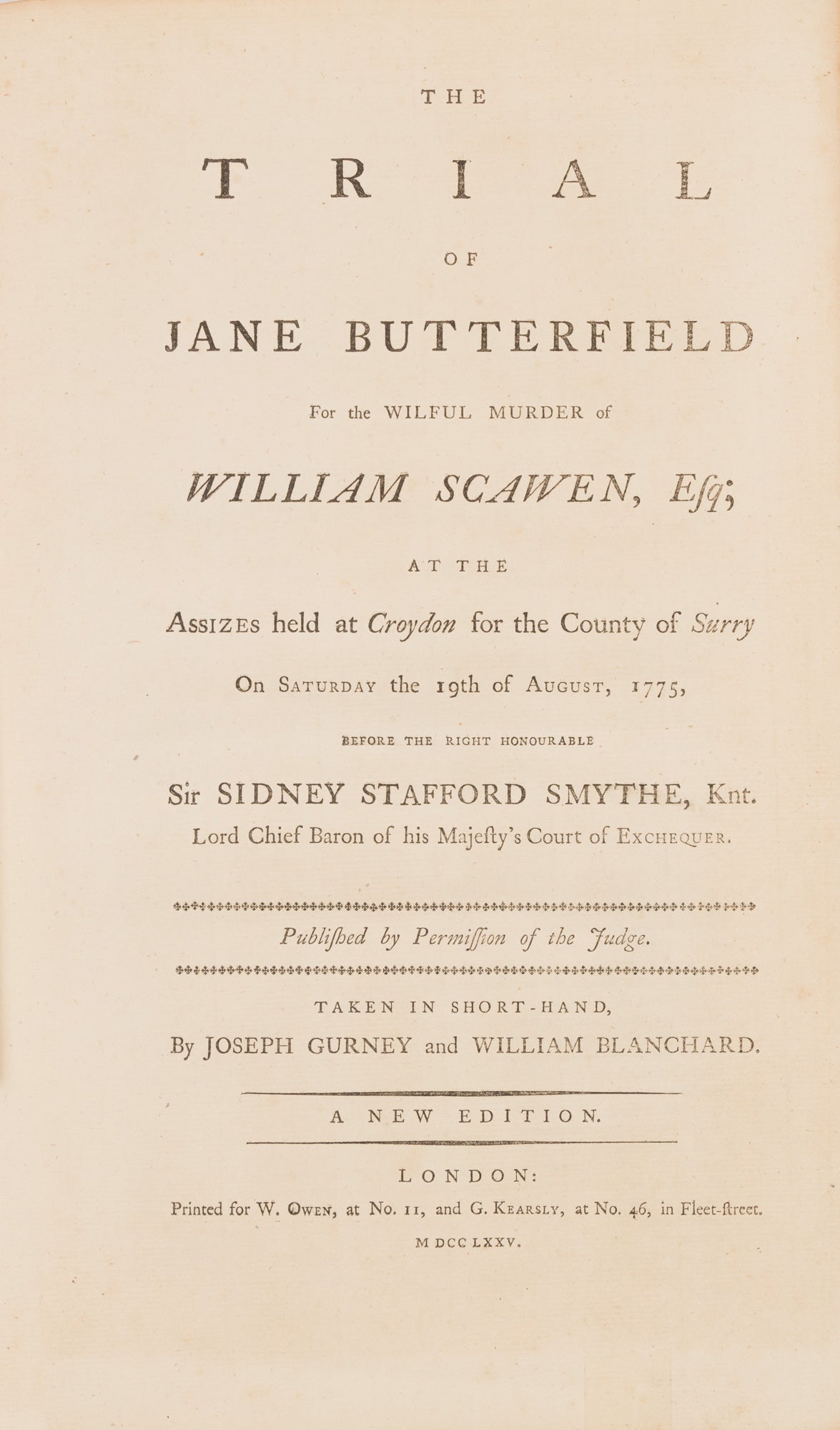 The Trial of Jane Butterfield for the Wilful Murder of William. by ...