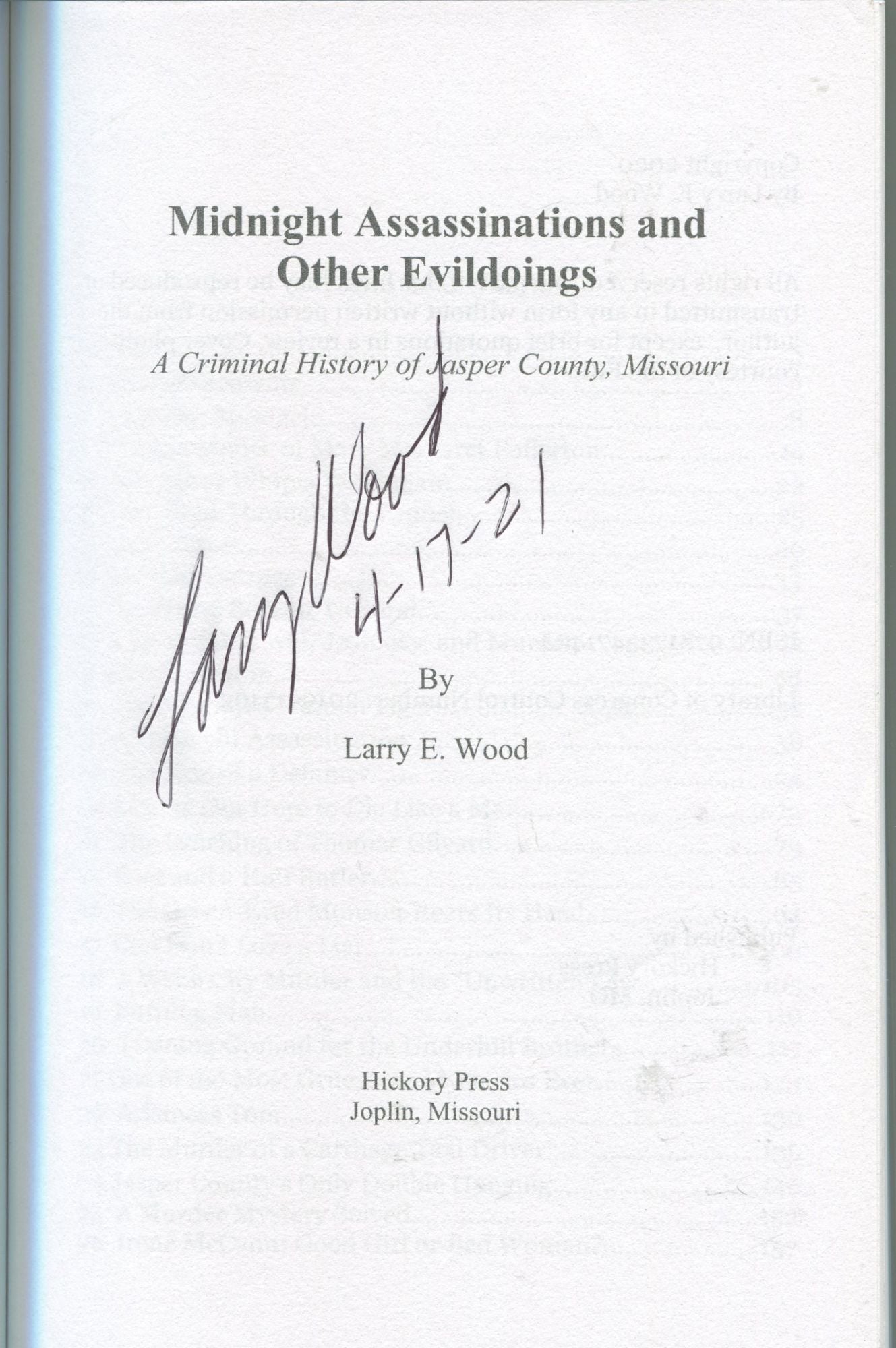 Midnight Assassinations and Other Evildoings; a criminal history of ...