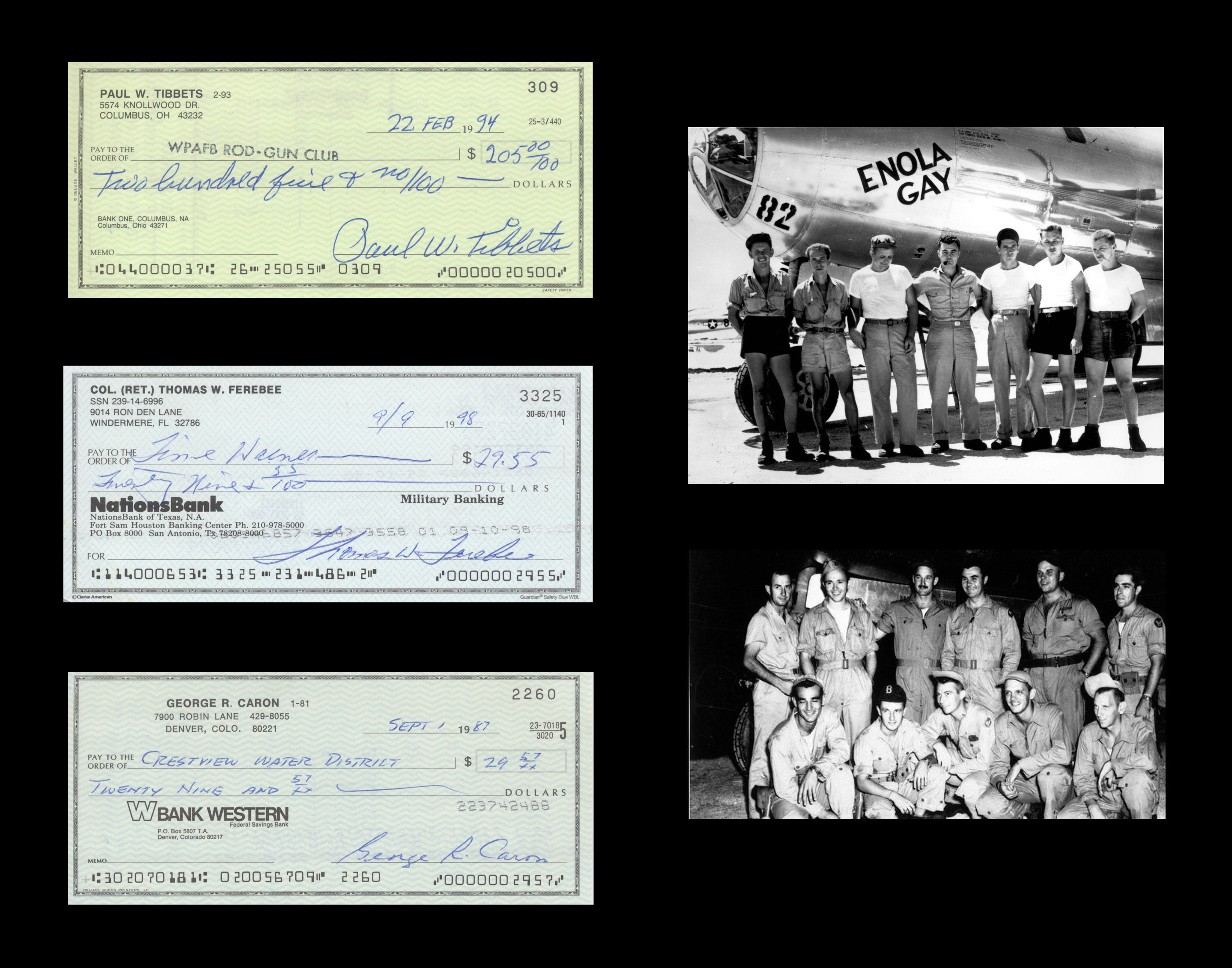 DOCUMENT ***Signed*** by Tibbets, Paul and Thomas Ferebee and George ...