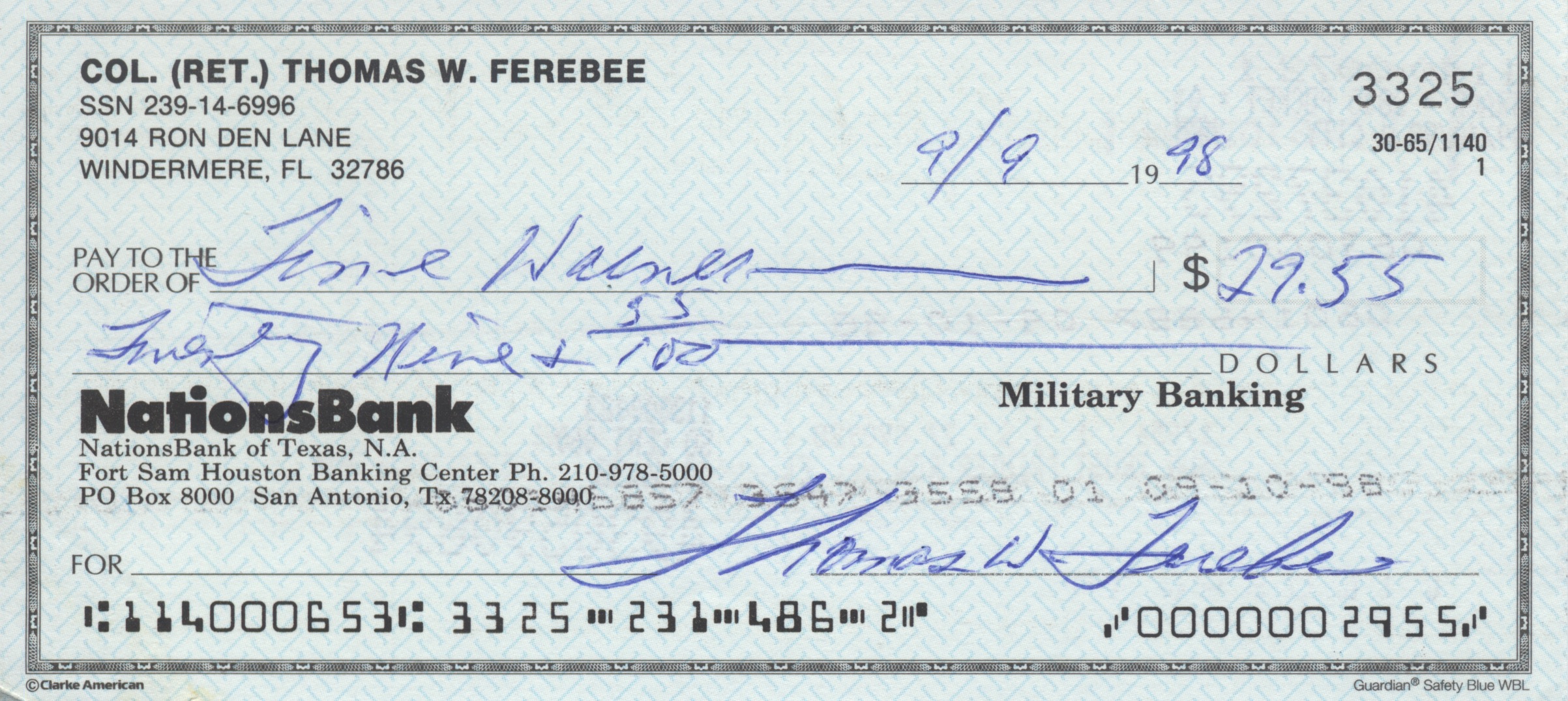 DOCUMENT ***Signed*** by Tibbets, Paul and Thomas Ferebee and George ...