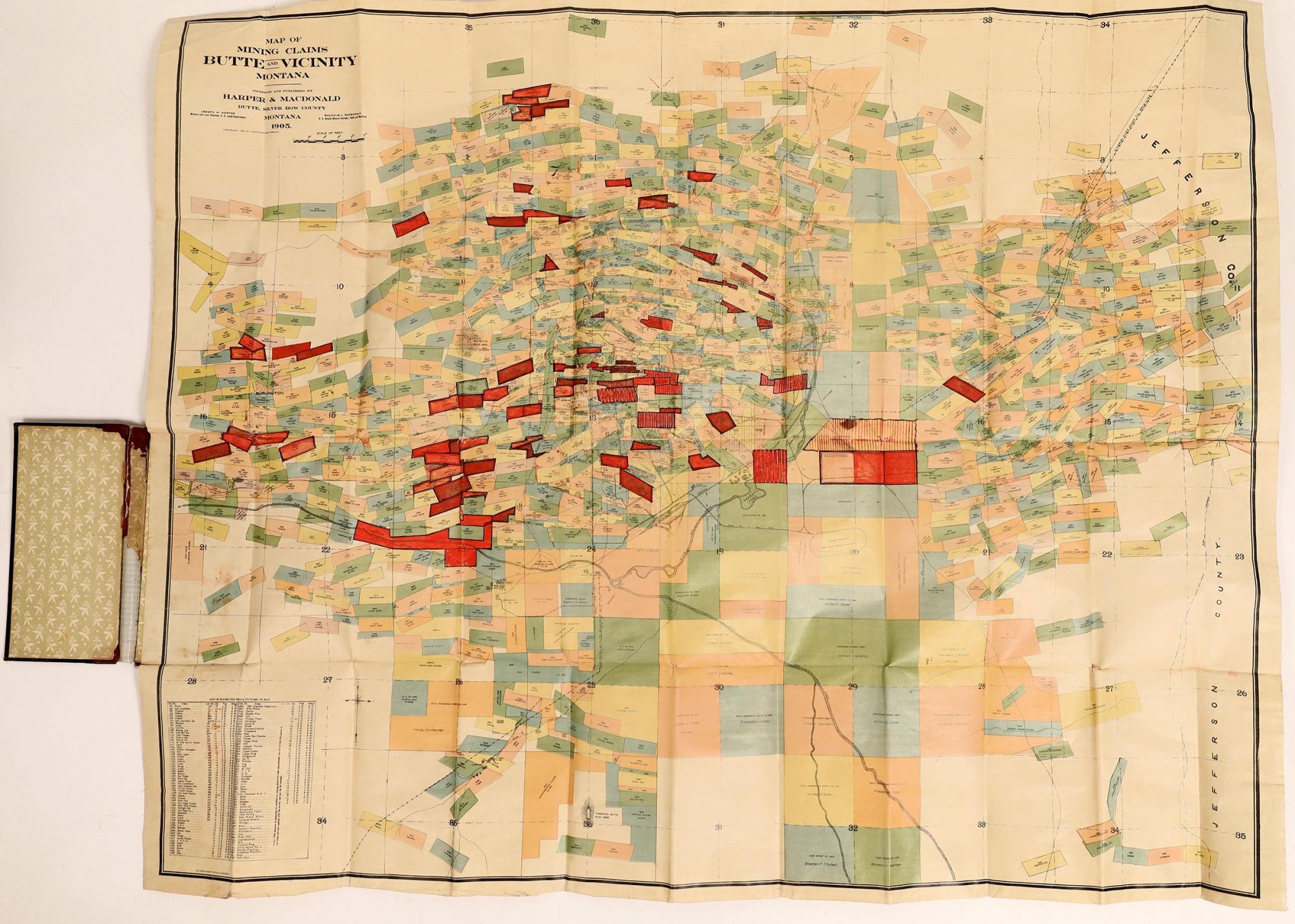 Map of Mining Claims Butte and Vicinity Montana by Harper, Joseph H ...