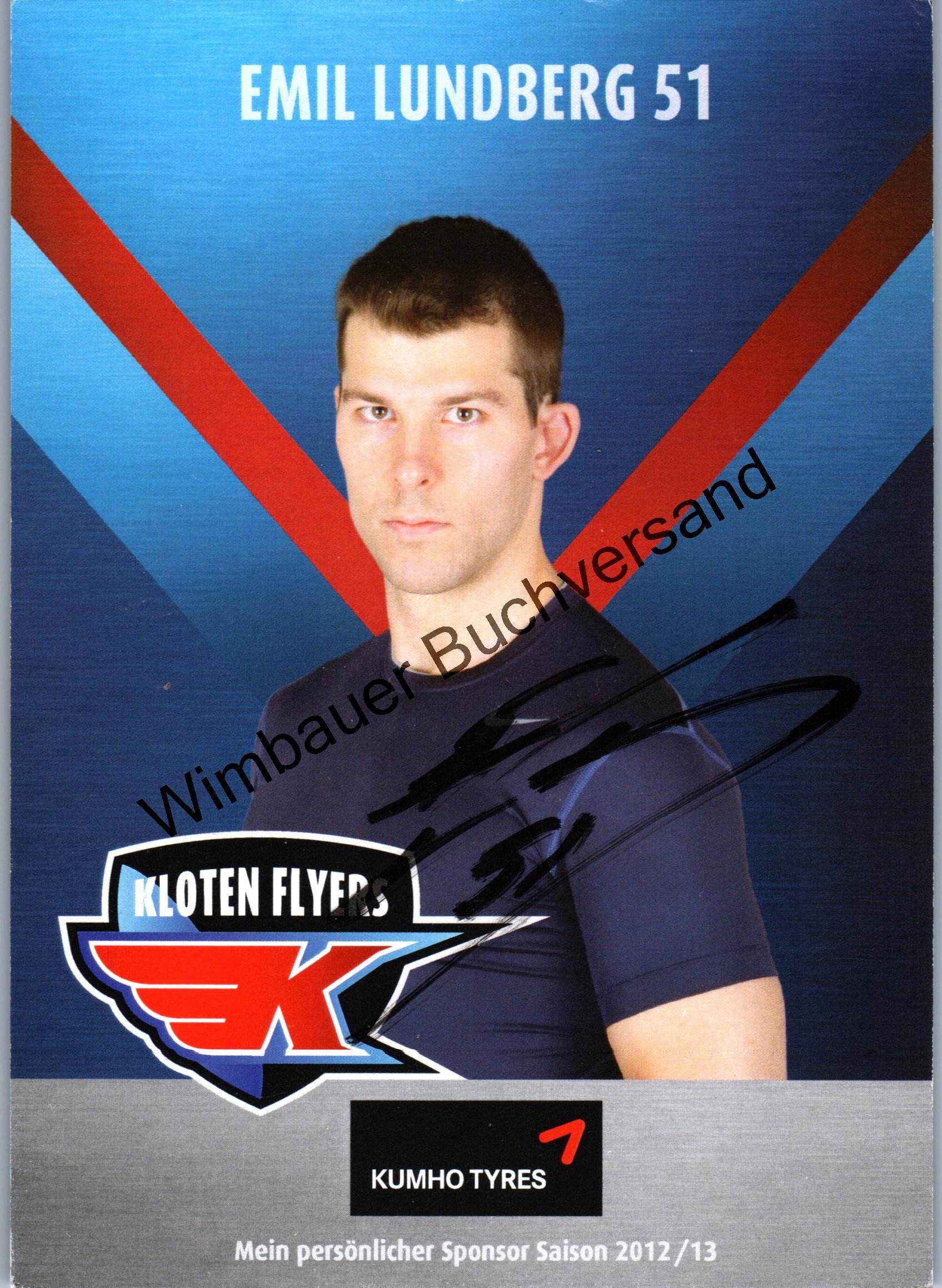 Original Autogramm Emil Lundberg Eishockey /// Autograph signiert signed signee Saison 2012 / ...