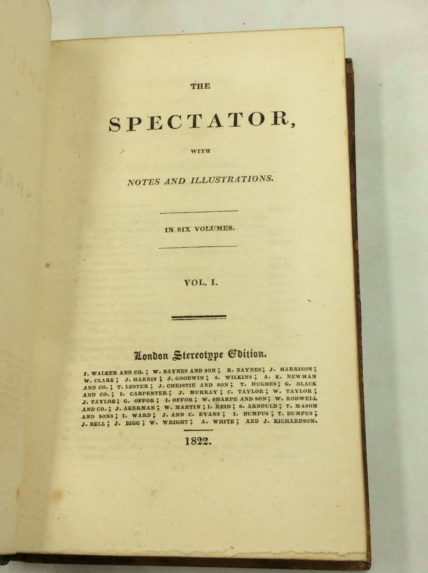 THE SPECTATOR, Volumes I-VI and THE GUARDIAN, Volumes I-II by [Joseph ...
