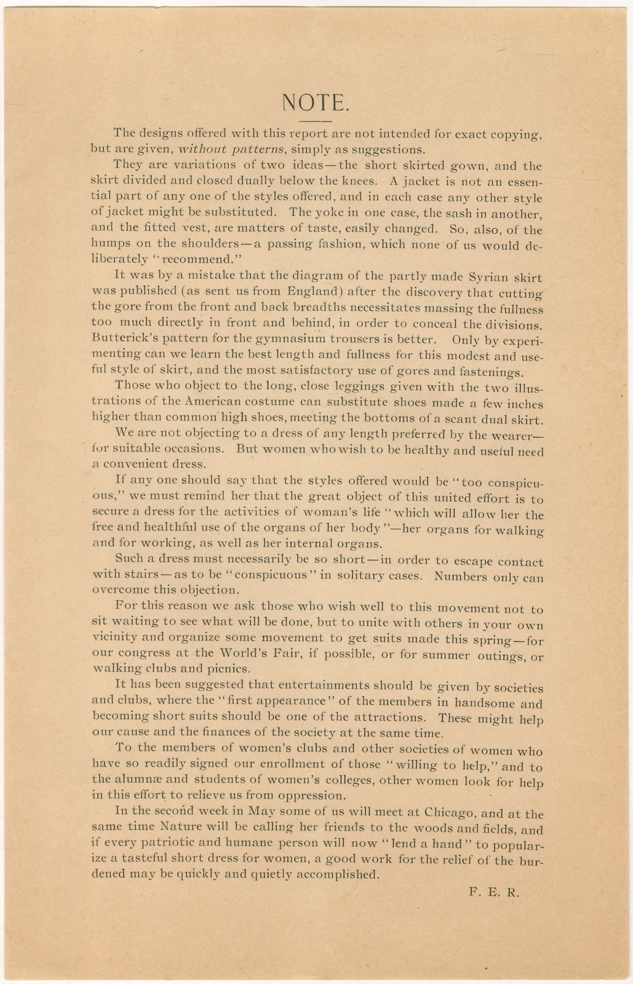 Mrs. Stowe's Appeal to Women in 1866 [with] Note by STOWE, Harriet ...
