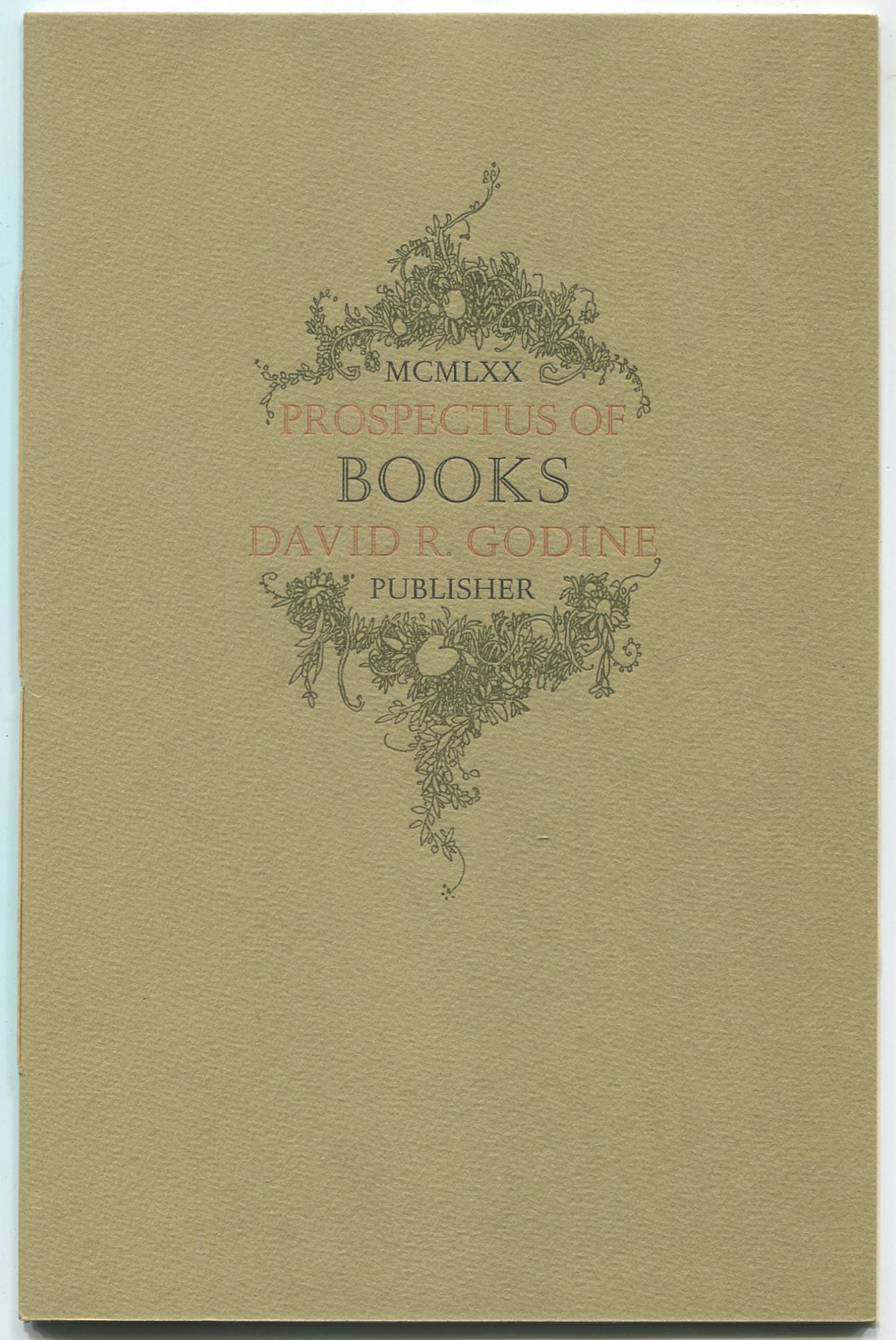 Prospectus of Books von GODINE, David R.: Fine Softcover (1970 ...