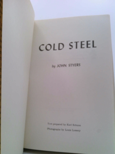 Cold Steel Technique of Close Combat by Styers, John: Very Good ...
