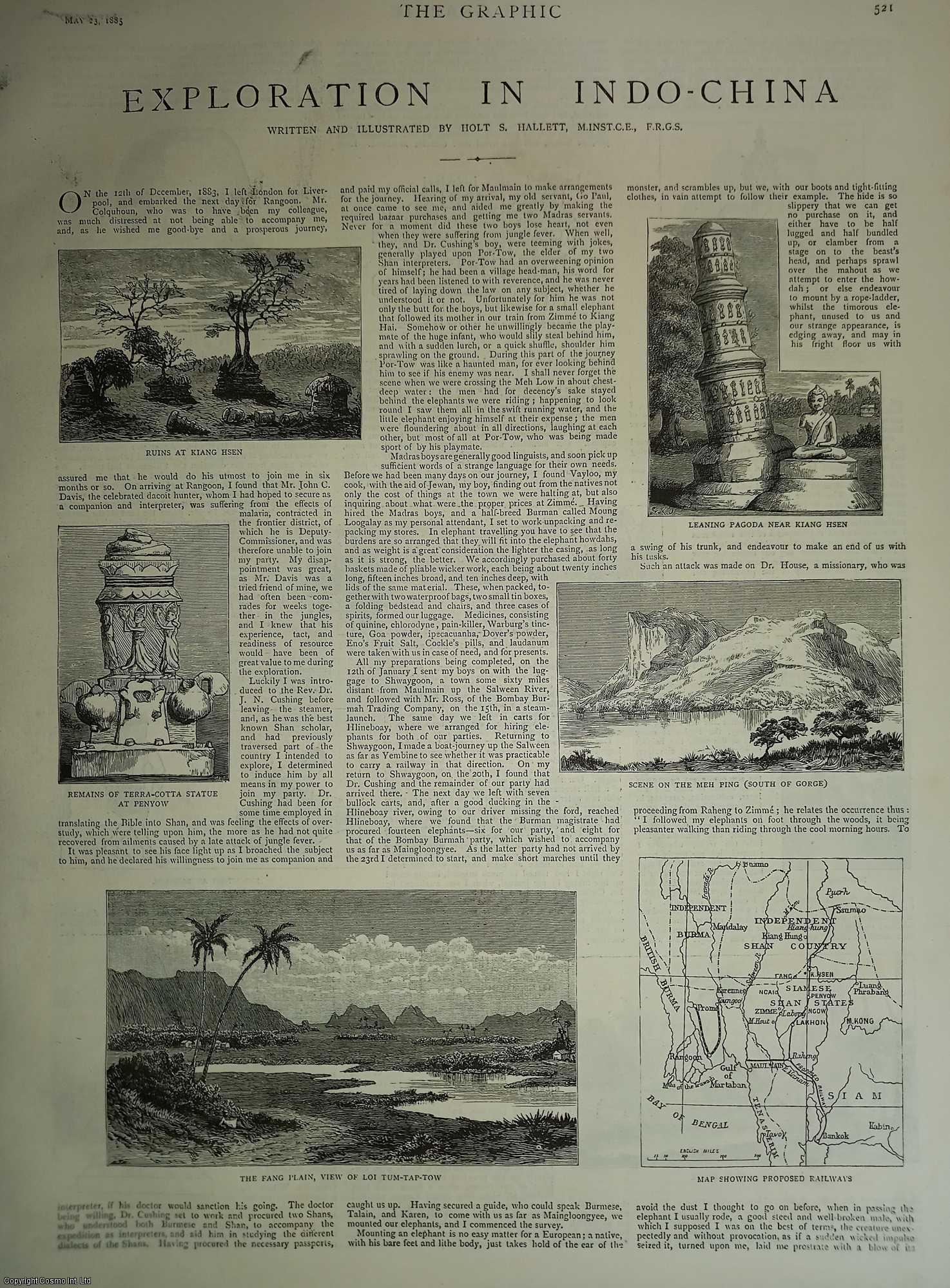 Exploration in Indo-China. A four page illustrated article from the ...