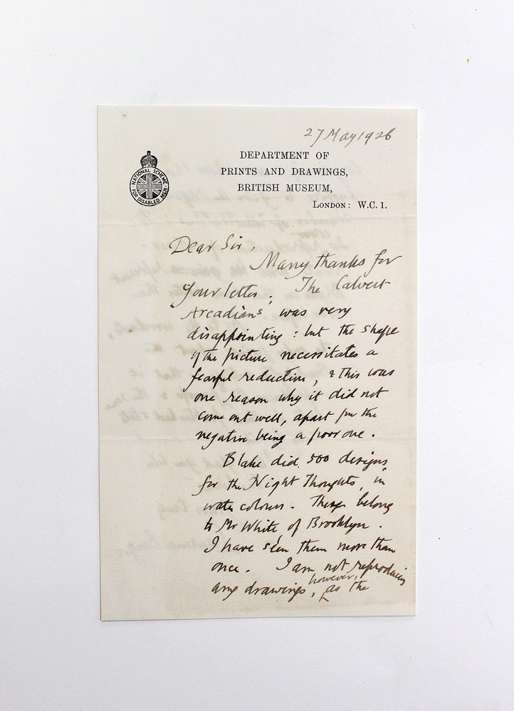 An Original Letter Written and Signed by Robert Laurence Binyon by ...