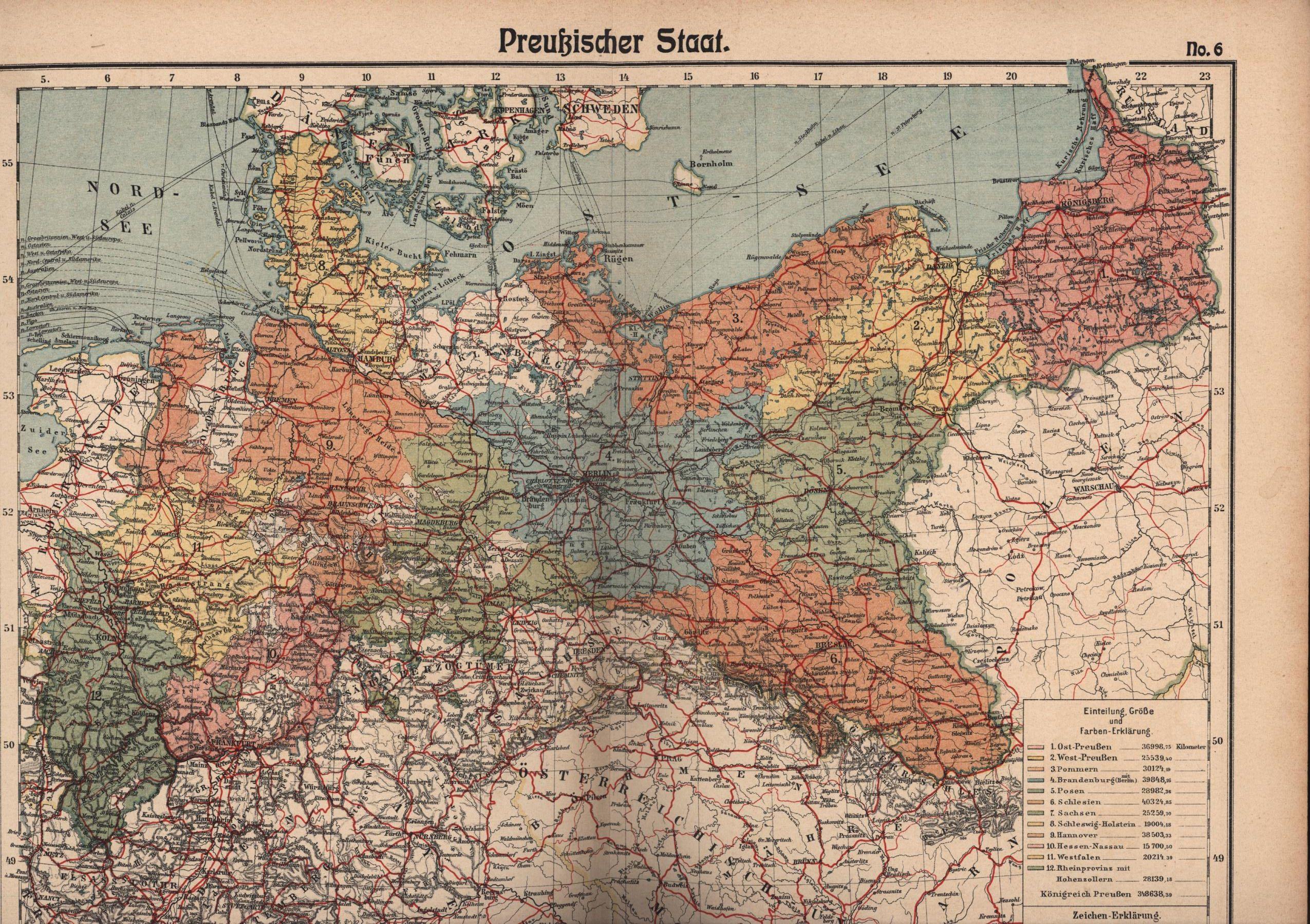 Provinz Westpreußen von Original historische Karte, von 1910:: Sehr gut ...