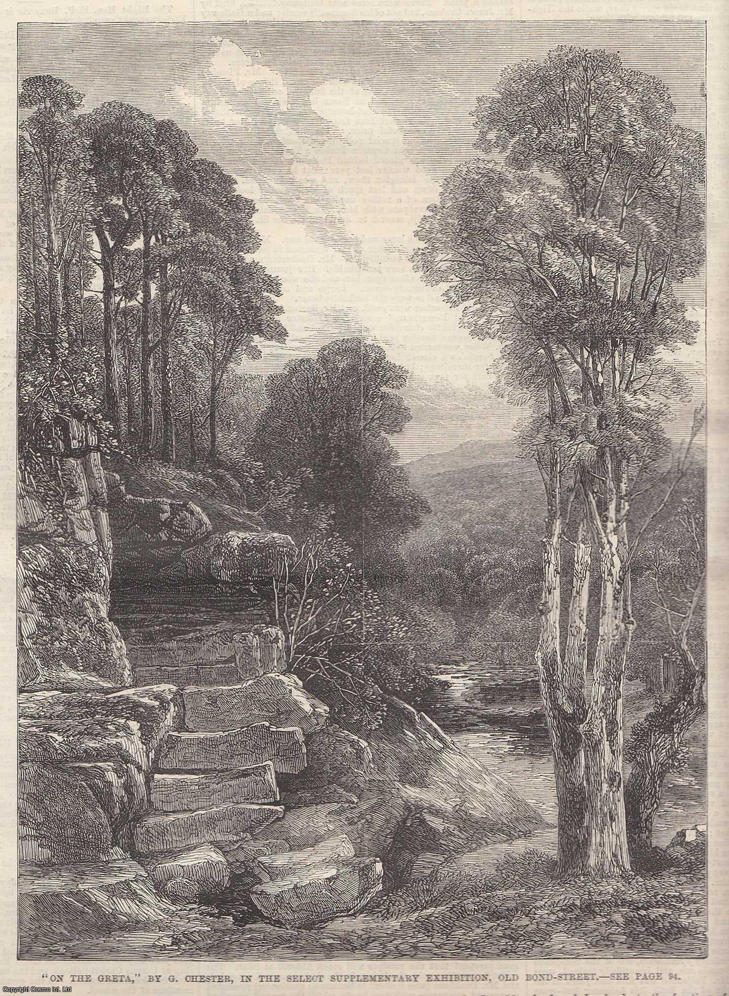 On The Greta, by G. Chester. An original woodcut engraving from the ...