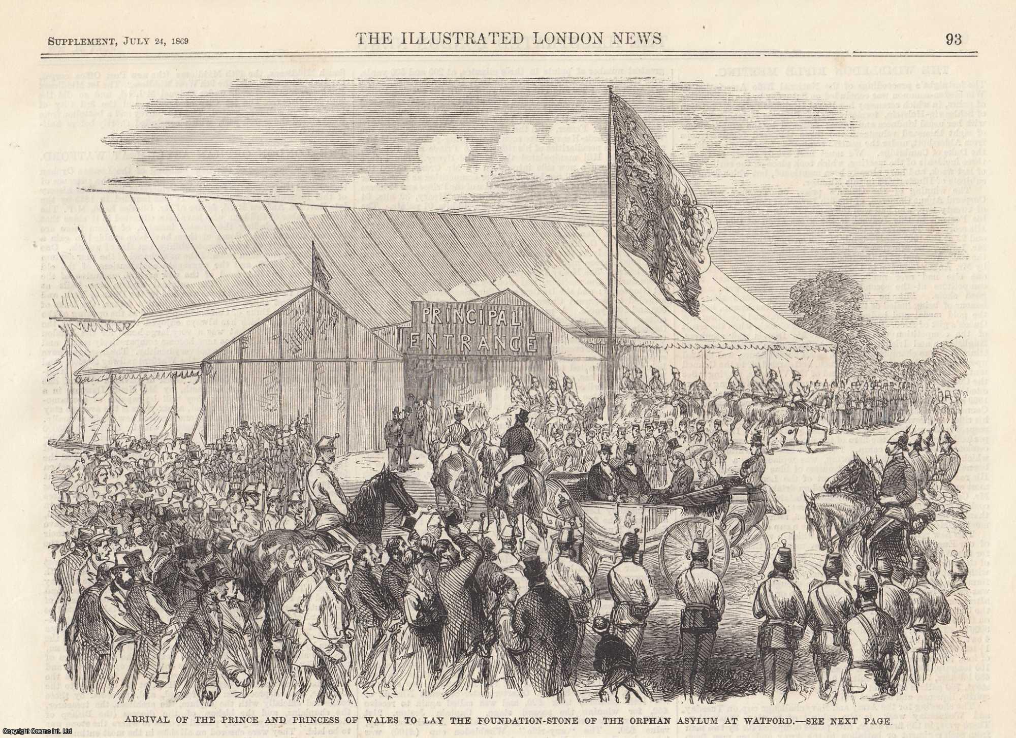 Orphan Asylum at Watford. Arrival of the Prince and Princess of Wales ...