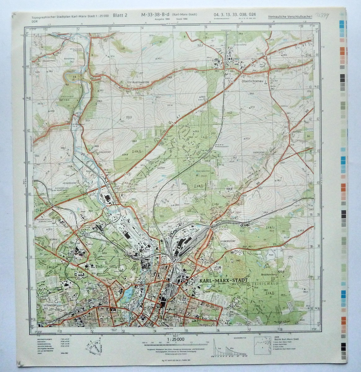M -33 -38 - B - d. Karl-Marx-Stadt. 01.3.13.33.038.024. Vertrauliche ...