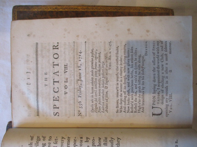 The Spectator. 8 Volume Set: Good Hardcover (1775) | Ivan's Book Stall