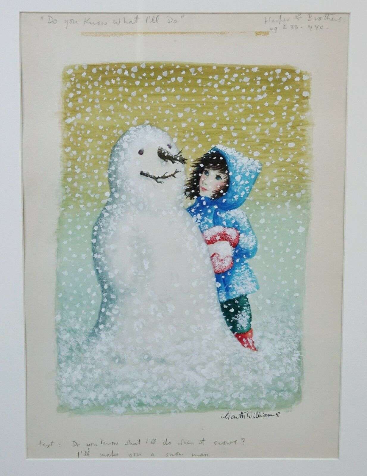 GARTH WILLIAMS ORIGINAL LARGE FRAMED WATERCOLOR PAINTING, "DO YOU KNOW ...