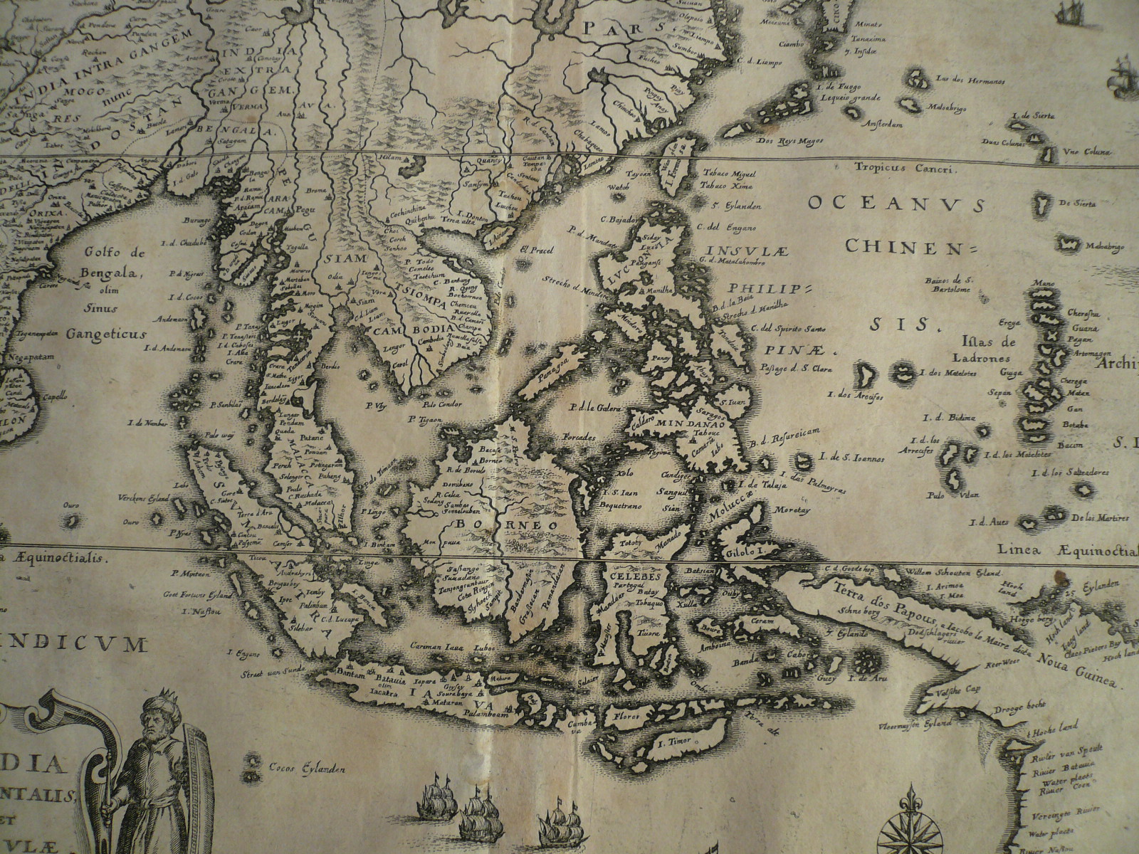 India Orientalis,map,anno 1646, Merian Matthäus Coppermap, edited by ...