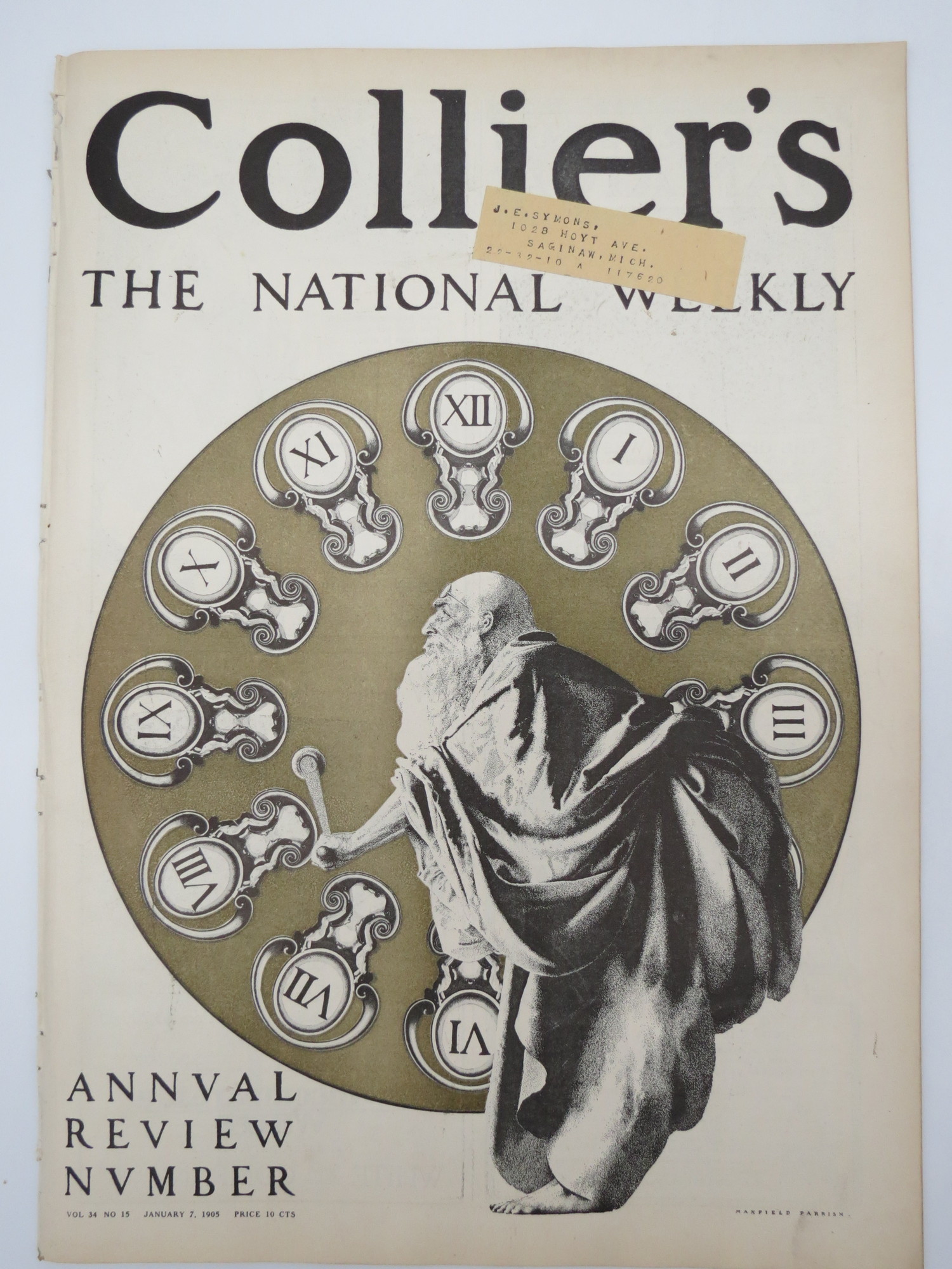 COLLIER'S WEEKLY MAGAZINE - JANUARY 7, 1905 (MAXFIELD PARRISH COVER ...
