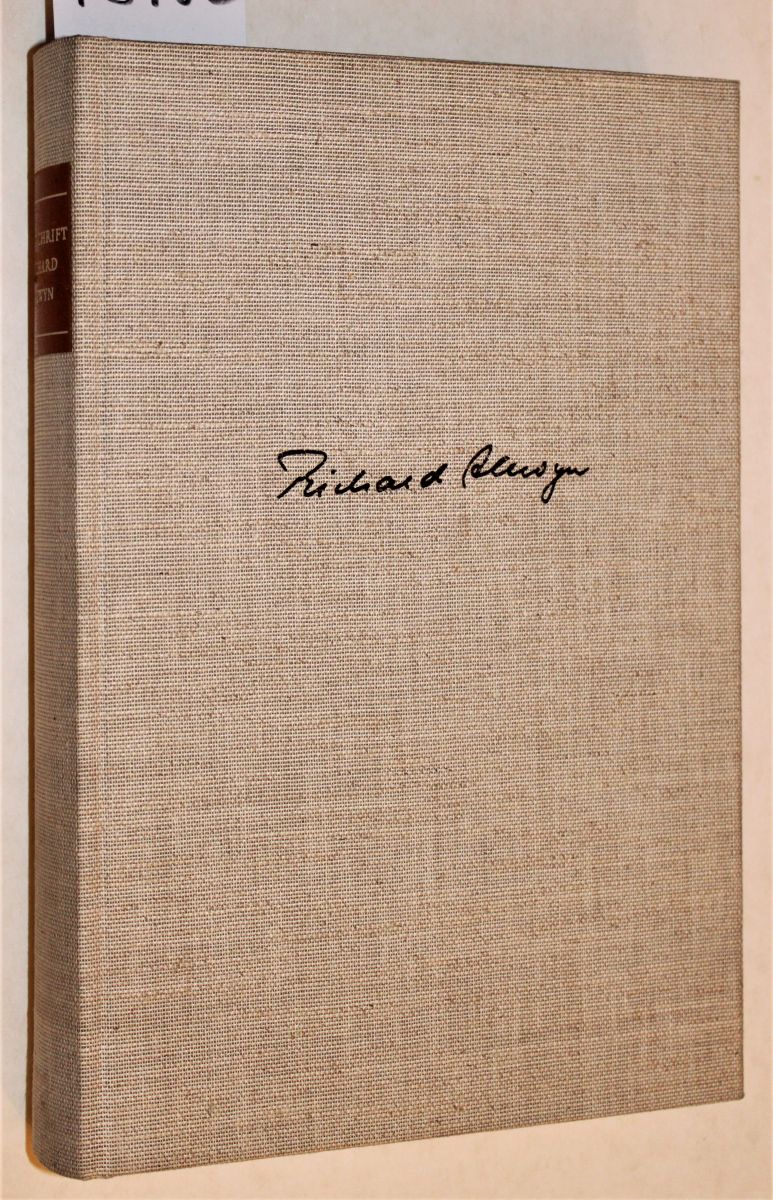 Festschrift für Richard Alewyn. von Singer, Herbert; Wiese, Benno von ...