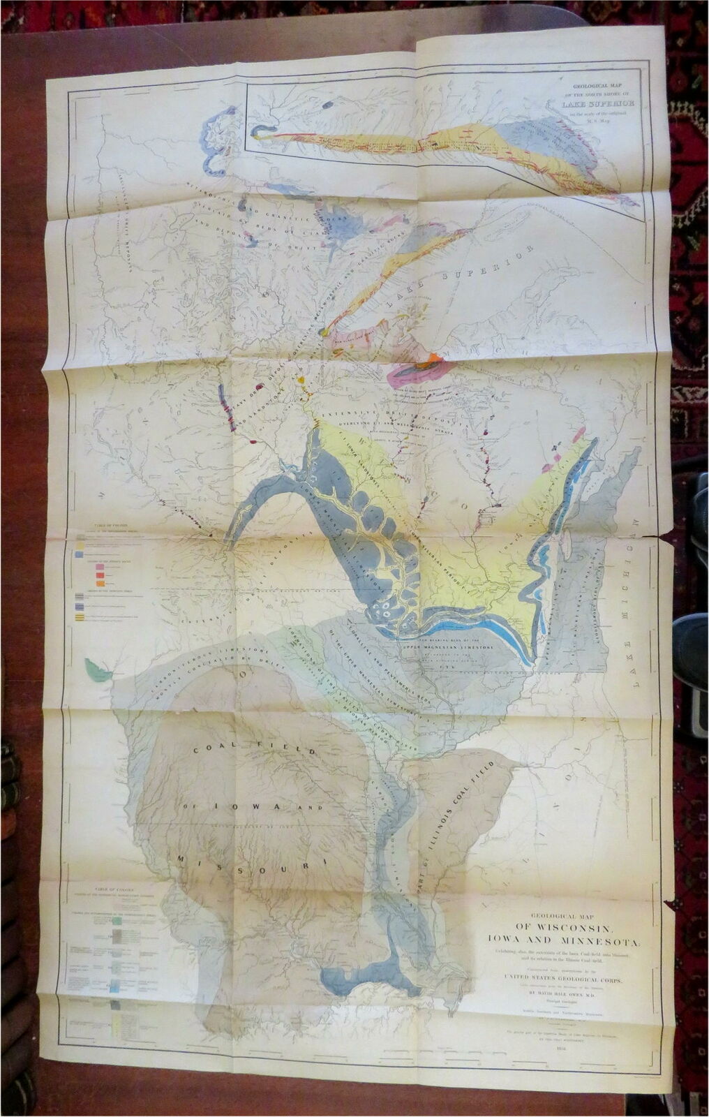 Geological Map of Iowa Minnesota & Wisconsin Coal Field... | Barnebys