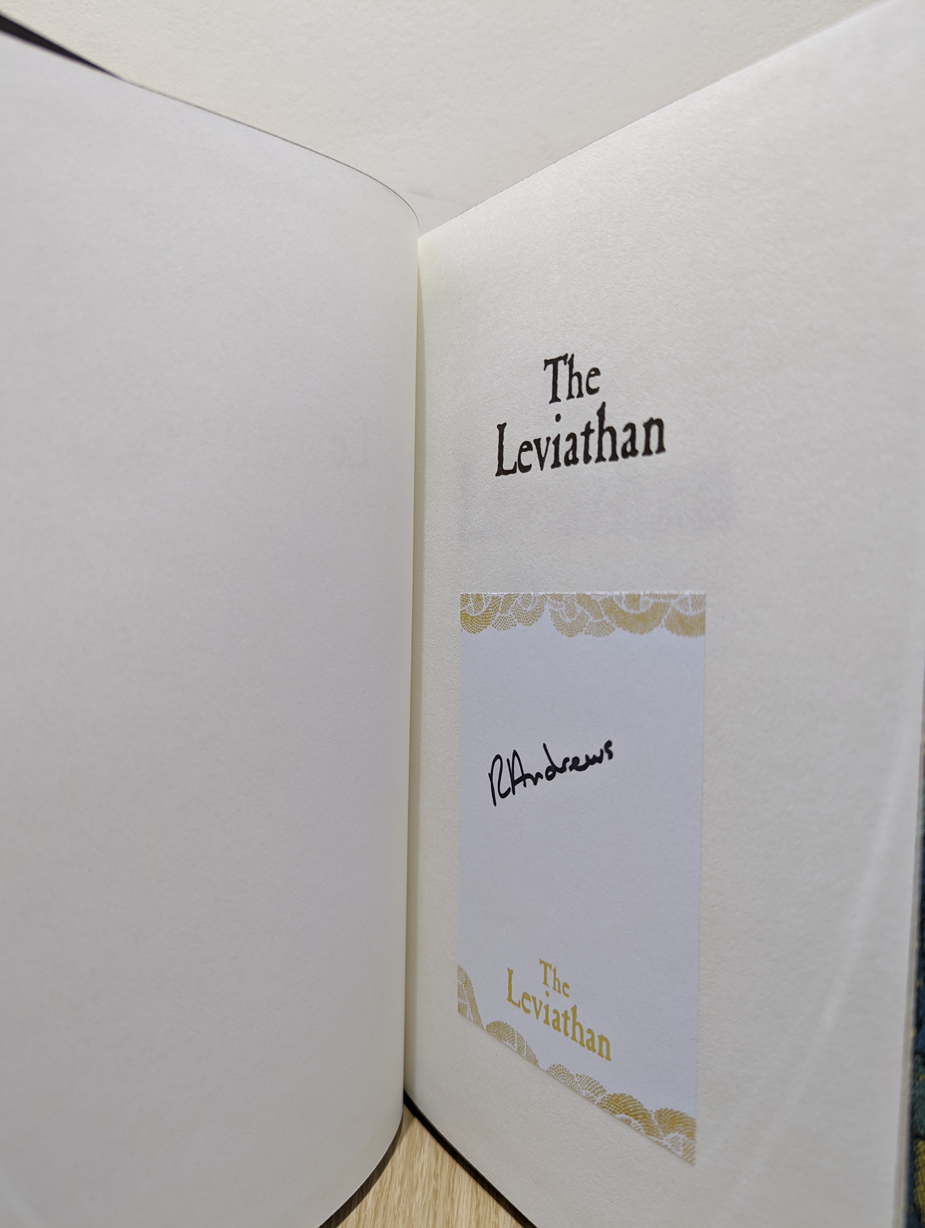 The Leviathan (Signed First Edition with sprayed edges) by Andrews ...