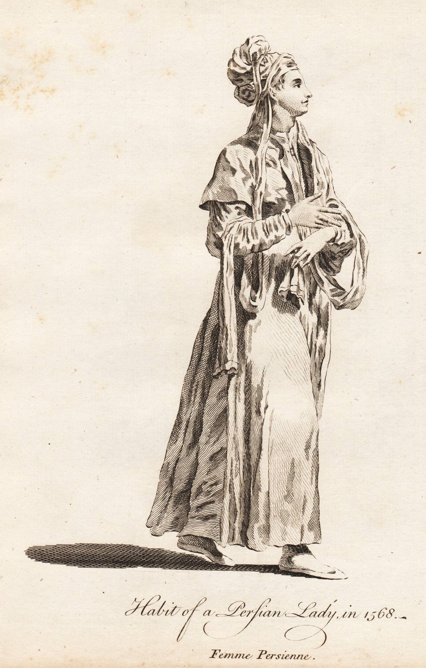 "Habit of a Persian Lady, in 1568" - Dame Iran Persia Persian Trachten ...