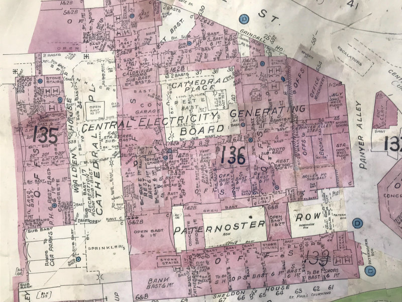 Charles Goad London fire insurance map #10: St Paul's EC4M: 'St Paul's ...