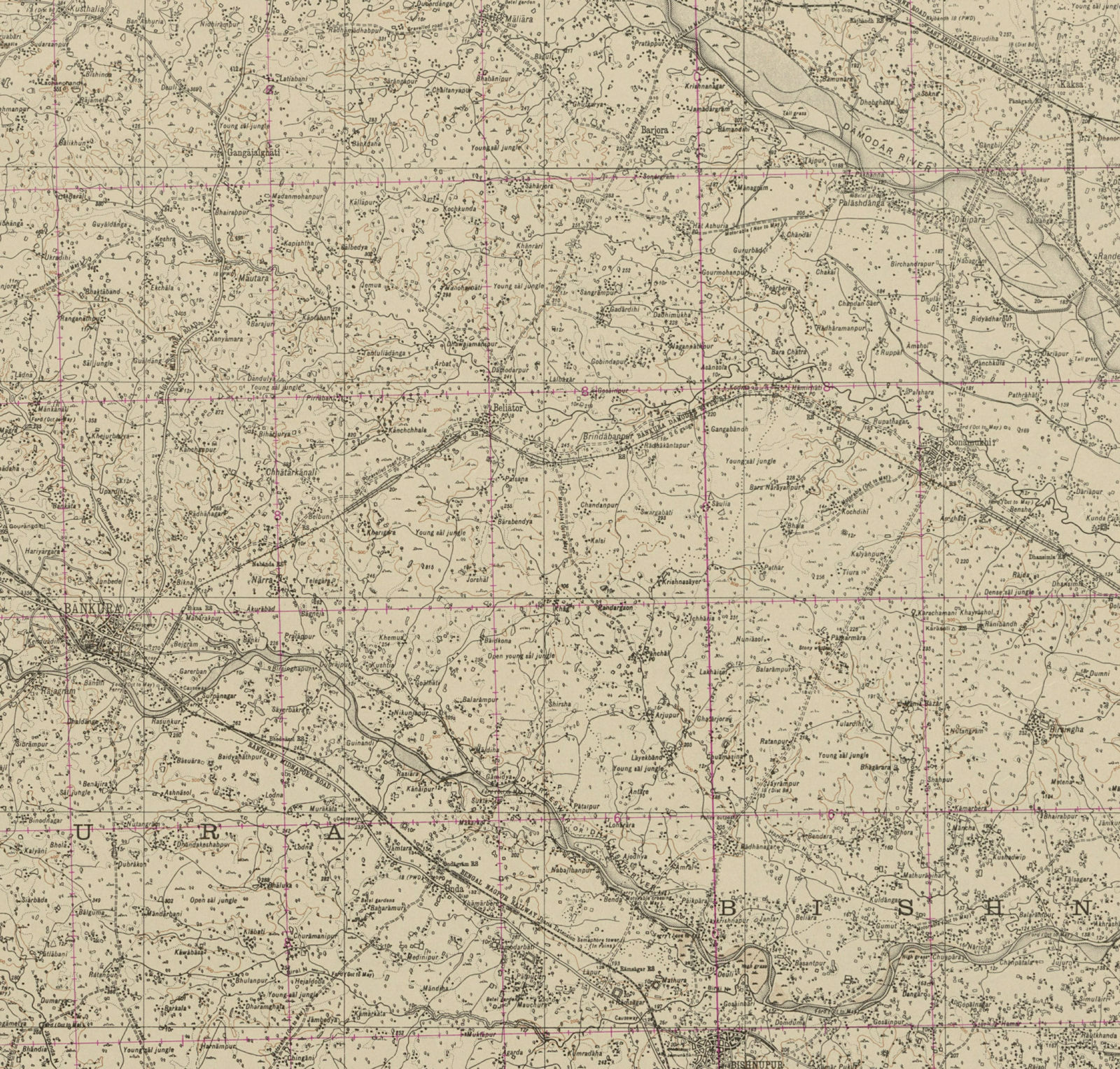 BENGAL - Bankura and Burdwan Districts - No. 73 M/SW by Survey of India ...