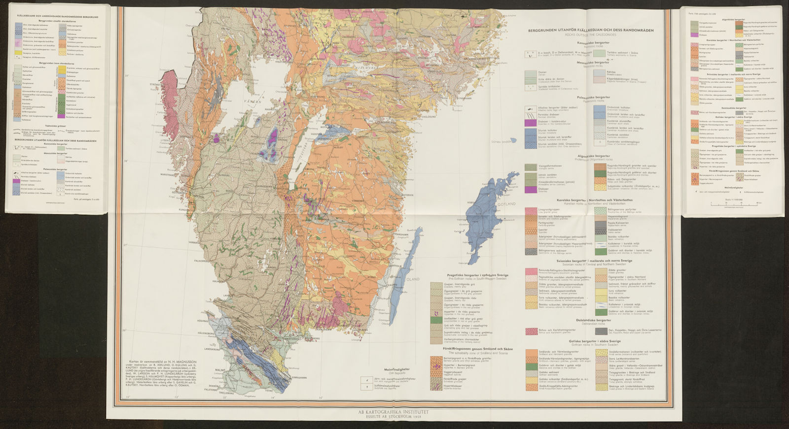 Karta över Sveriges Berggrund: Pre-quarternary rocks of Sweden. Södra ...