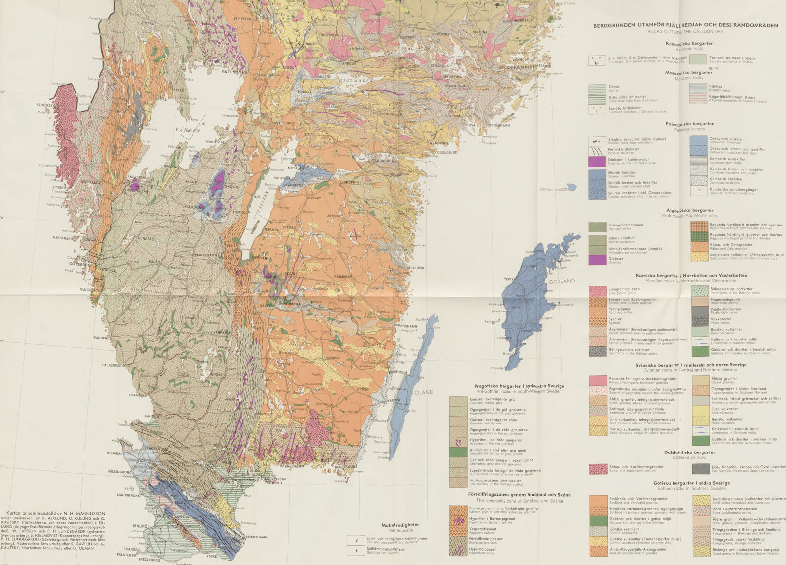 Karta över Sveriges Berggrund: Pre-quarternary rocks of Sweden. Södra ...