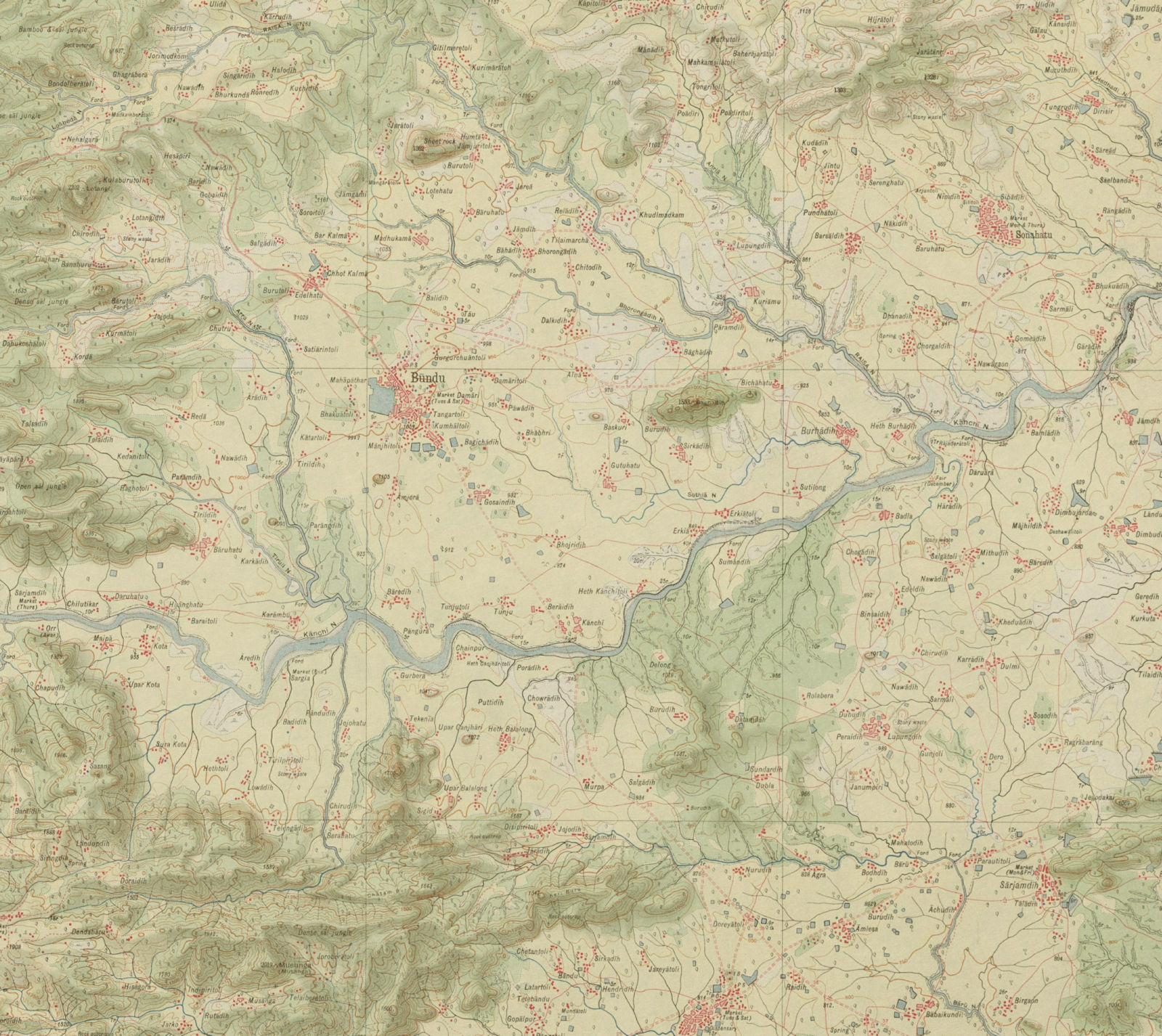 BIHAR & ORISSA - Ranchi District - No. 73 E/12 by Survey of India ...