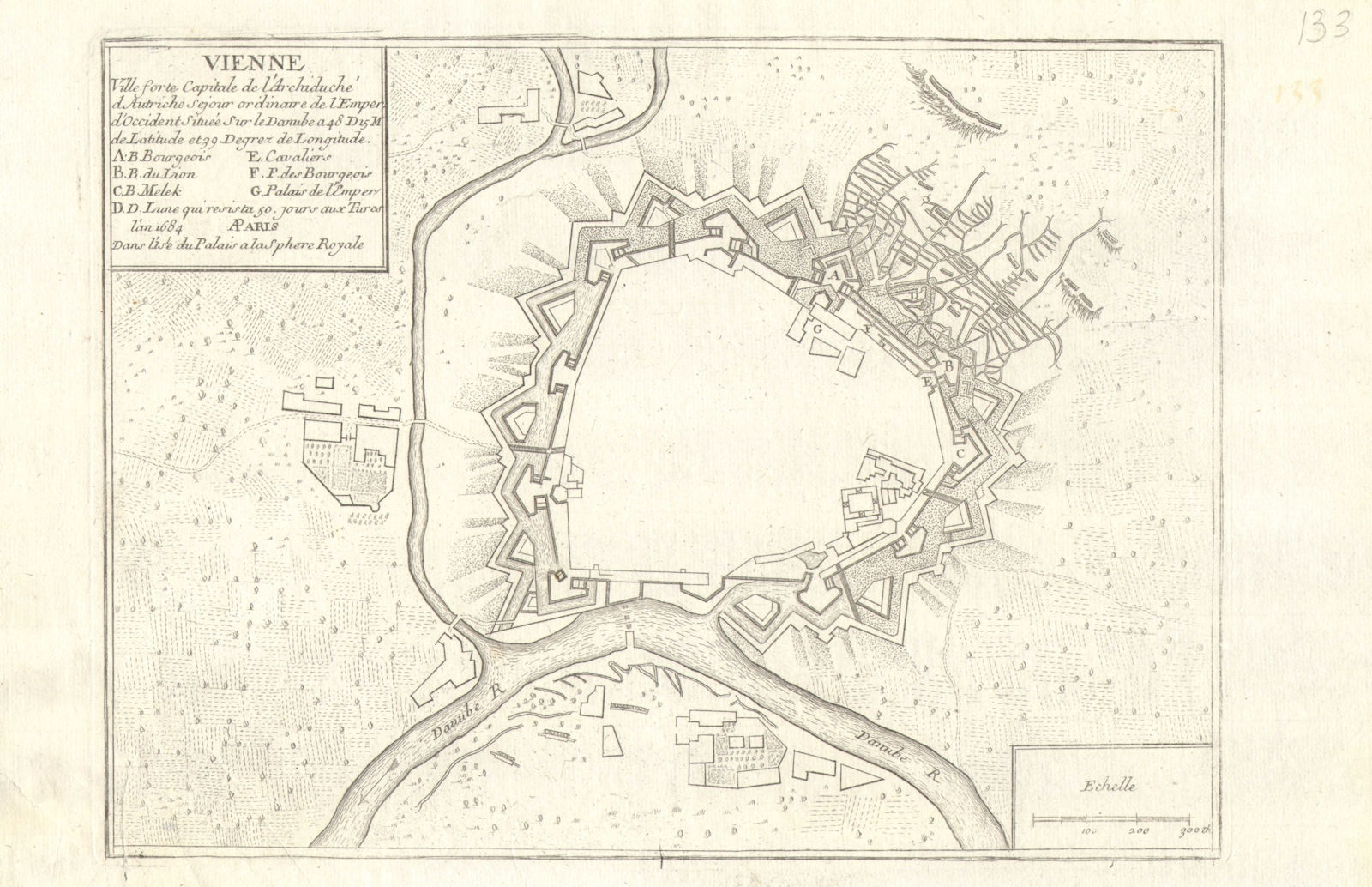 Vienne [Vienna - Wien] de de Fer, Nicolas: (1705) Mapa | Antiqua Print ...