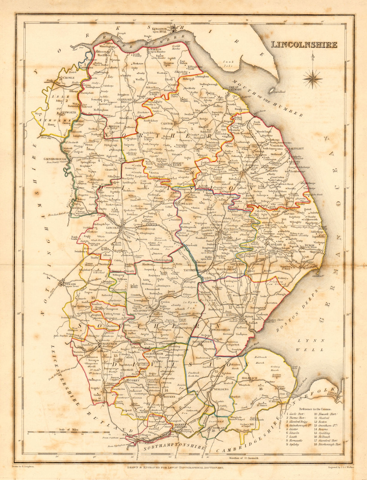 Lincolnshire de Lewis, Samuel & Creighton, Robert: (1840) Mapa ...