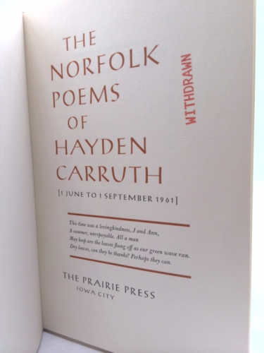 The Norfolk Poems of Hayden Carruth [1 June to 1 September 1961 ] by ...