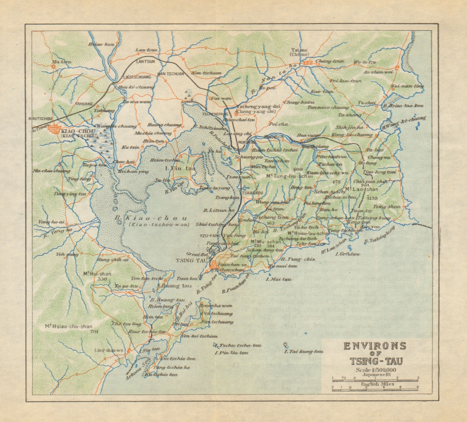 Environs of Tsing-tau Environs of Qingdao by Japanese Government ...